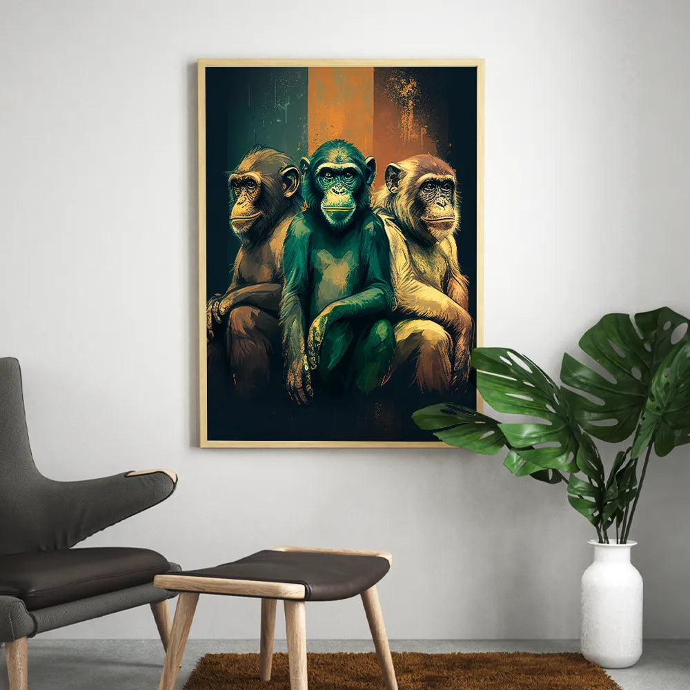 Tableau Singe De La Sagesse
