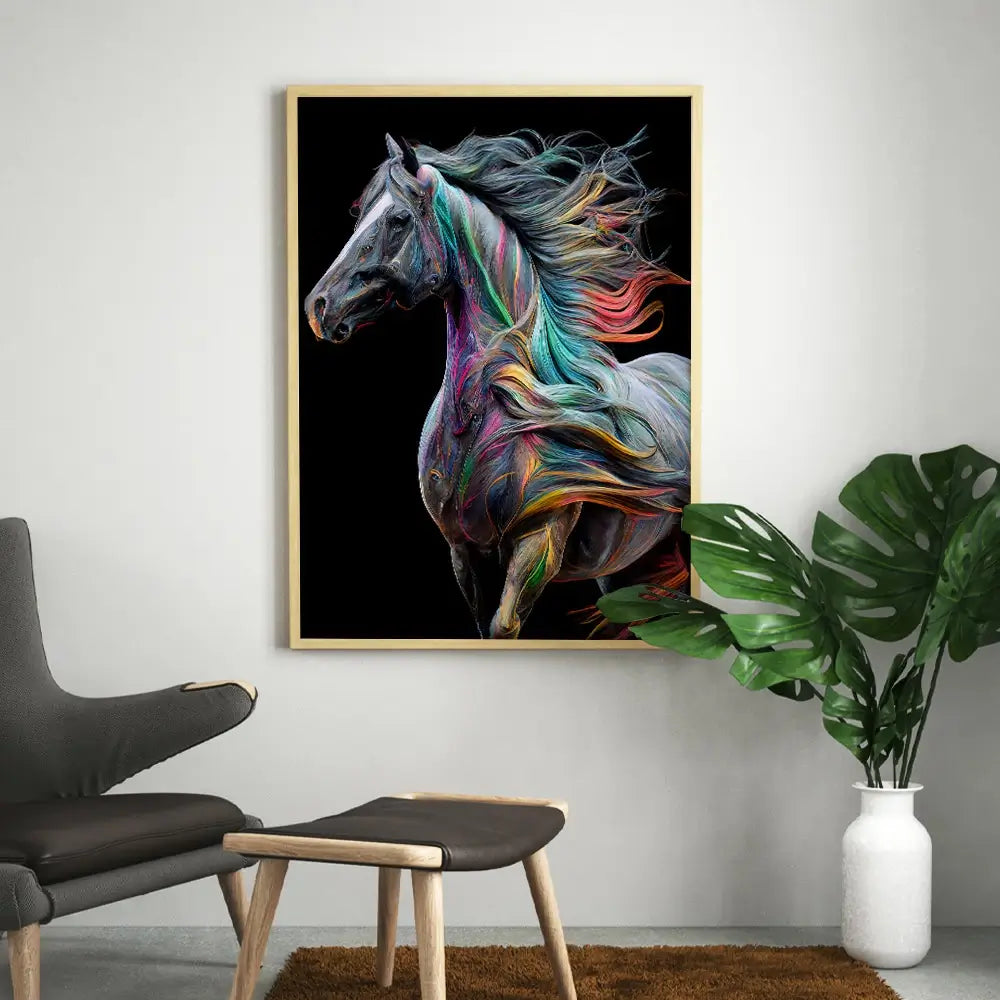 Tableau Cheval Multicolore | IA Galerie