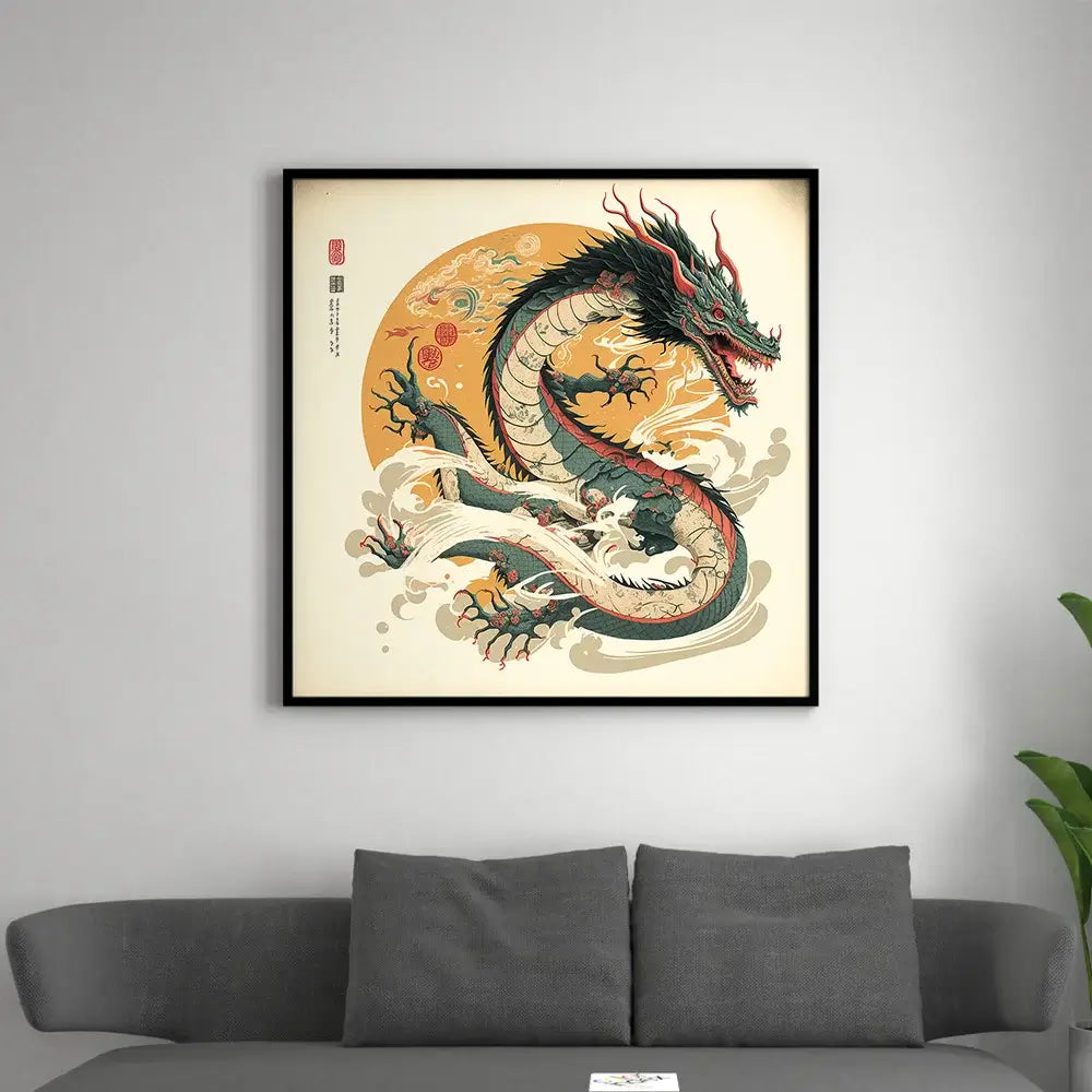 Tableau le Dragon Japonais | IA Galerie